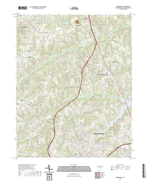 US Topo 7.5-minute map for Summerfield NC – American Map Store