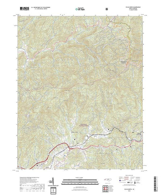 US Topo 7.5-minute map for Sylva North NC – American Map Store