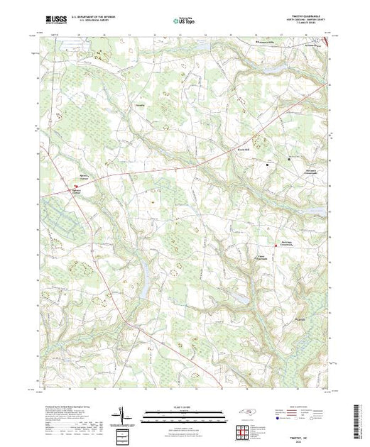 US Topo 7.5-minute map for Timothy NC – American Map Store