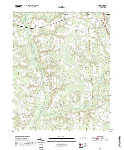 US Topo 7.5-minute map for Turkey NC – American Map Store