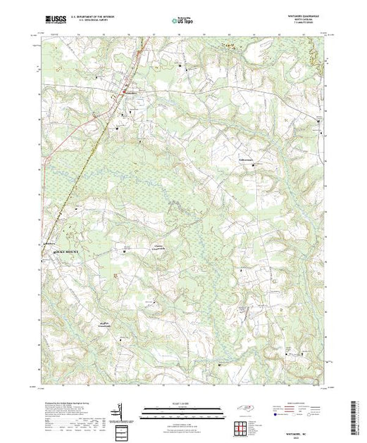 US Topo 7.5-minute map for Whitakers NC – American Map Store