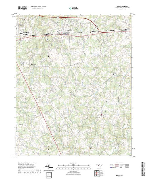 US Topo 7.5-minute map for Wingate NC – American Map Store