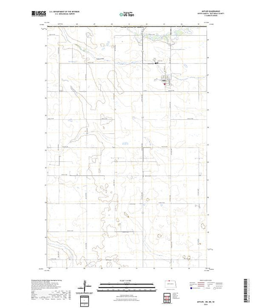 US Topo 7.5-minute map for Antler NDMBSK – American Map Store