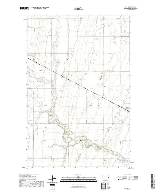 US Topo 7.5-minute map for Ayr SE ND – American Map Store