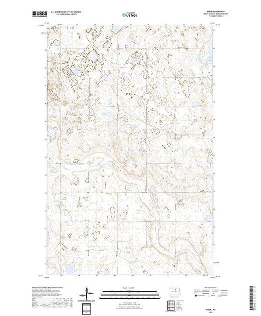 US Topo 7.5-minute map for Baker ND – American Map Store