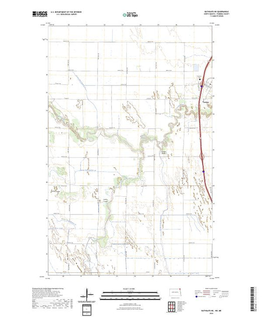 US Topo 7.5-minute map for Bathgate NE NDMB – American Map Store