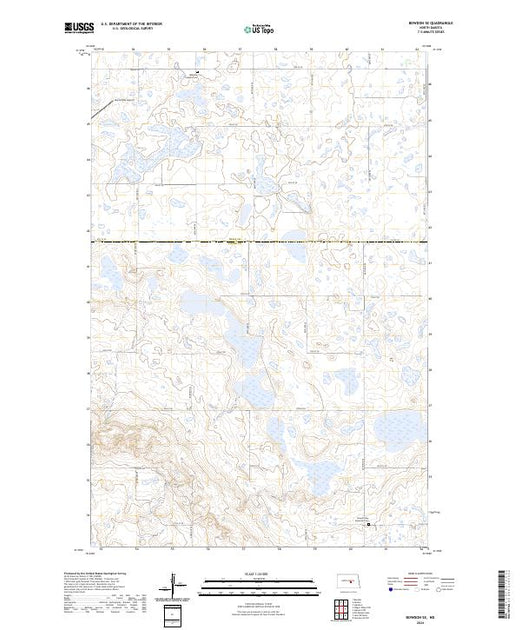US Topo 7.5-minute map for Bowdon SE ND – American Map Store