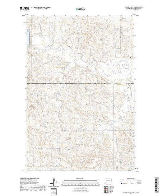 US Topo 7.5-minute map for Bowman-Haley Dam NDSD – American Map Store