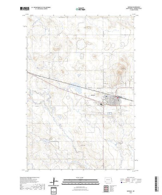 US Topo 7.5-minute map for Bowman ND – American Map Store