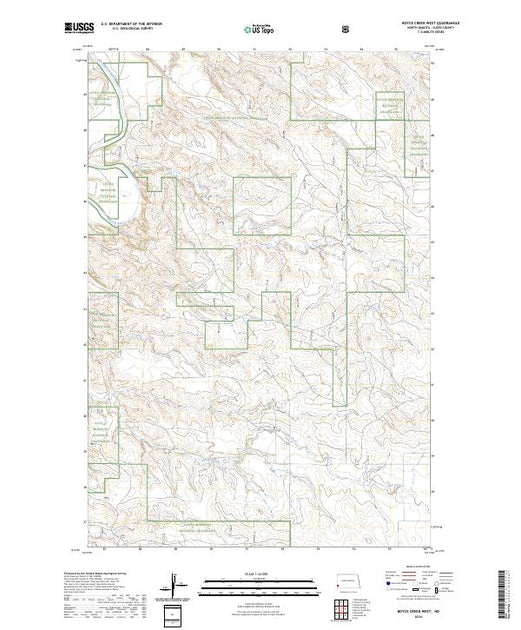US Topo 7.5-minute map for Boyce Creek West ND – American Map Store