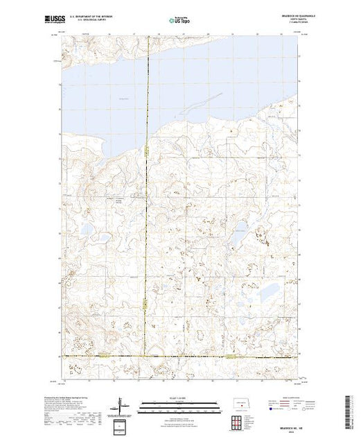 US Topo 7.5-minute map for Braddock NE ND – American Map Store