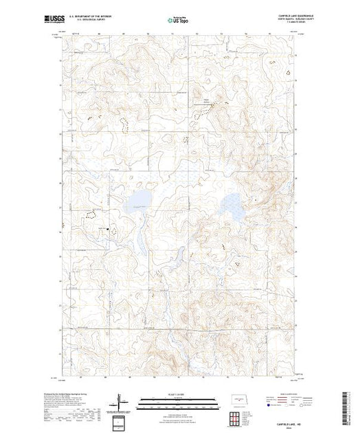 US Topo 7.5-minute map for Canfield Lake ND – American Map Store