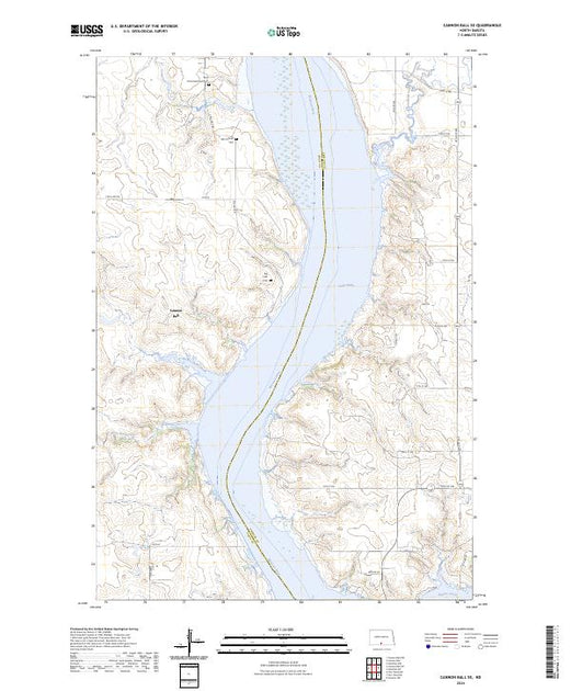 US Topo 7.5-minute map for Cannon Ball SE ND – American Map Store