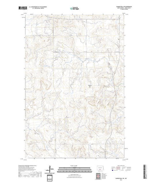 US Topo 7.5-minute map for Cannon Ball SW ND – American Map Store