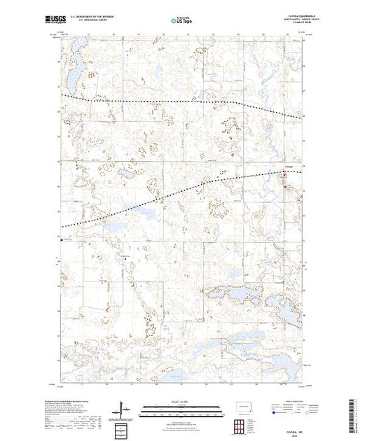 US Topo 7.5-minute map for Cayuga ND – American Map Store