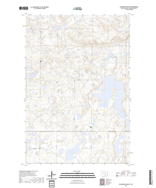 US Topo 7.5-minute map for Coldwater Lake SW ND – American Map Store