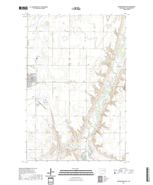 US Topo 7.5-minute map for Cooperstown East ND – American Map Store