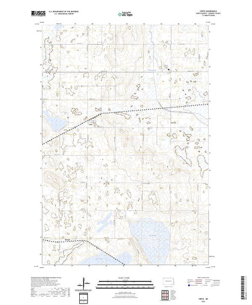 US Topo 7.5-minute map for Crete ND – American Map Store