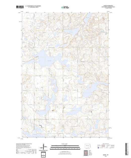 US Topo 7.5-minute map for Danzig ND – American Map Store