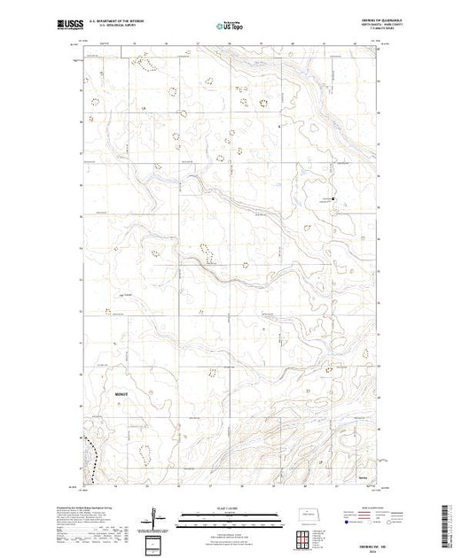 US Topo 7.5-minute map for Deering SW ND – American Map Store