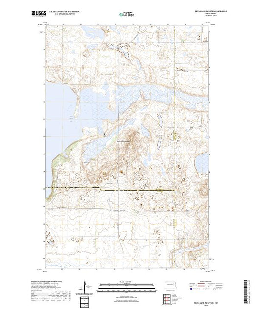 US Topo 7.5-minute map for Devils Lake Mountain ND – American Map Store