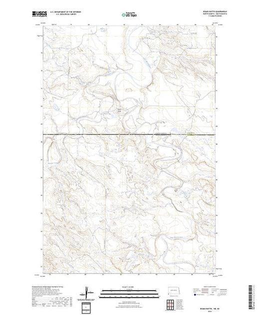 US Topo 7.5-minute map for Doaks Butte NDSD – American Map Store