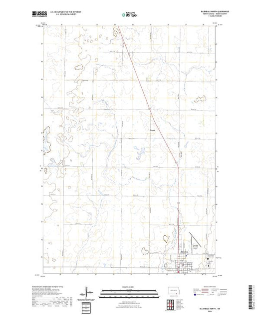 US Topo 7.5-minute map for Ellendale North ND – American Map Store