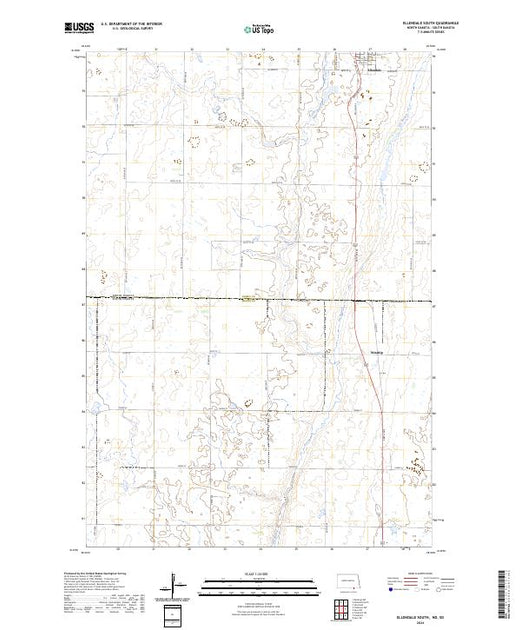 US Topo 7.5-minute map for Ellendale South NDSD – American Map Store