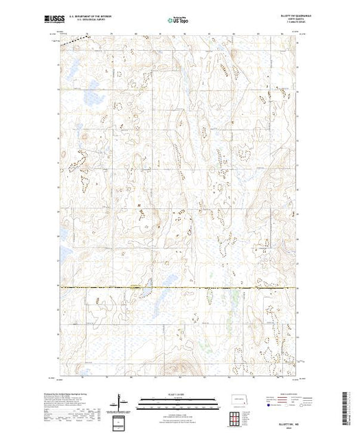US Topo 7.5-minute map for Elliott SW ND – American Map Store