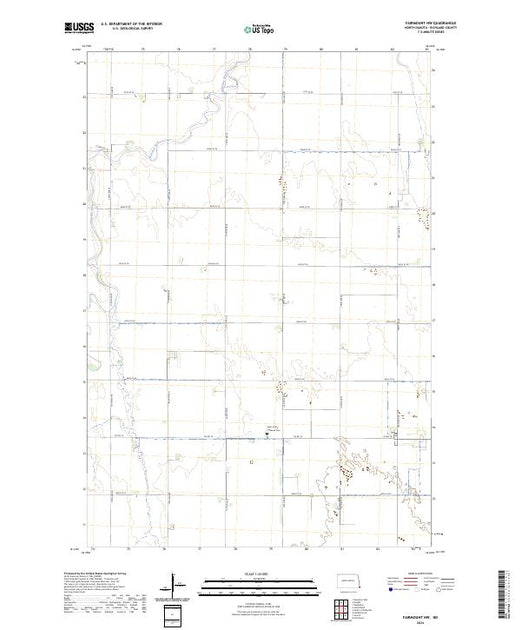 US Topo 7.5-minute map for Fairmount NW ND – American Map Store