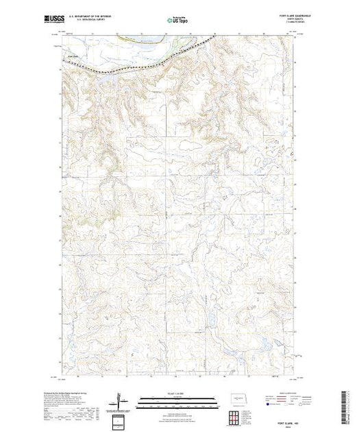US Topo 7.5-minute map for Fort Clark ND – American Map Store