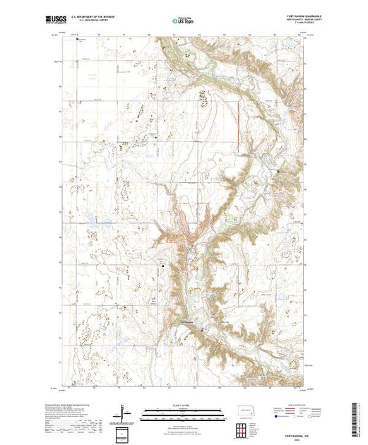 US Topo 7.5-minute map for Fort Ransom ND – American Map Store