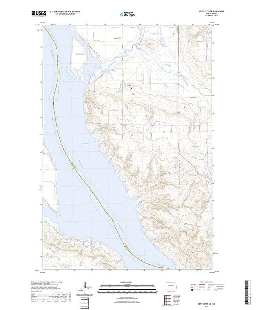 US Topo 7.5-minute map for Fort Yates SE ND – American Map Store