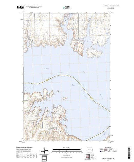 US Topo 7.5-minute map for Garrison Dam North ND – American Map Store