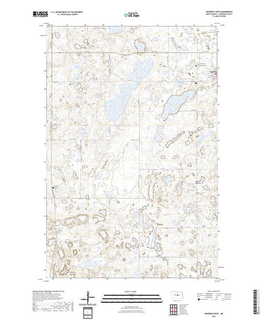 US Topo 7.5-minute map for Goodrich West ND – American Map Store