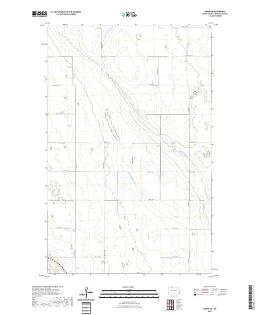 US Topo 7.5-minute map for Grano NE ND – American Map Store