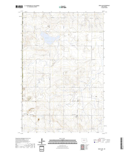 US Topo 7.5-minute map for Grass Lake ND – American Map Store