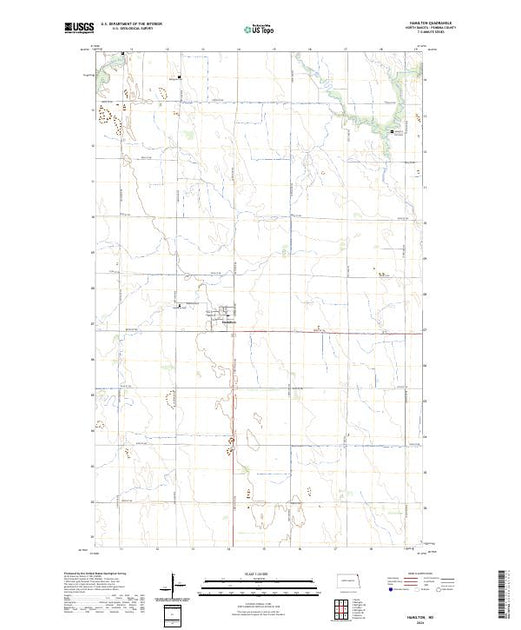 US Topo 7.5-minute map for Hamilton ND – American Map Store