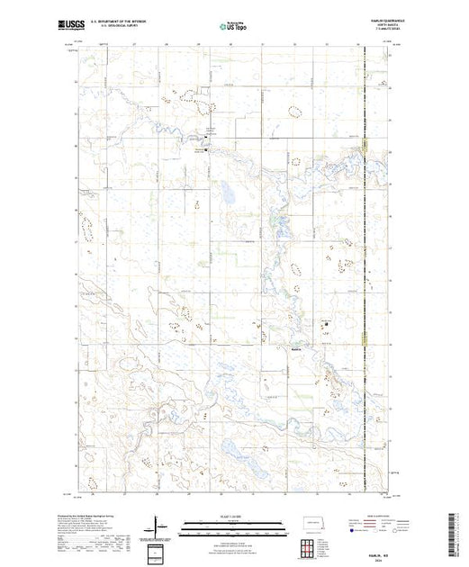 US Topo 7.5-minute map for Hamlin ND – American Map Store