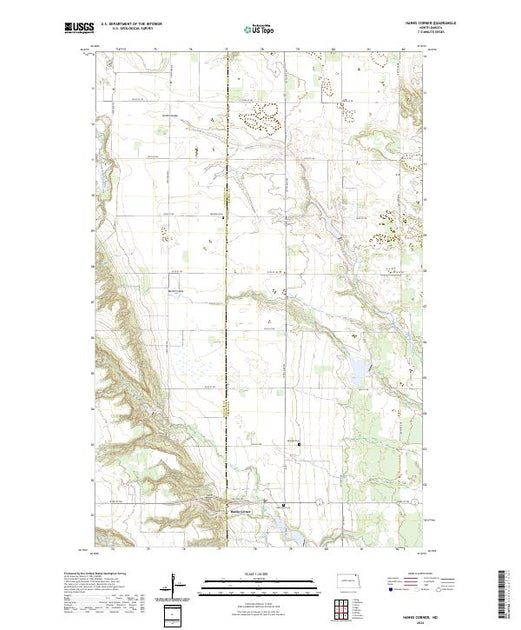 US Topo 7.5-minute map for Hanks Corner ND – American Map Store