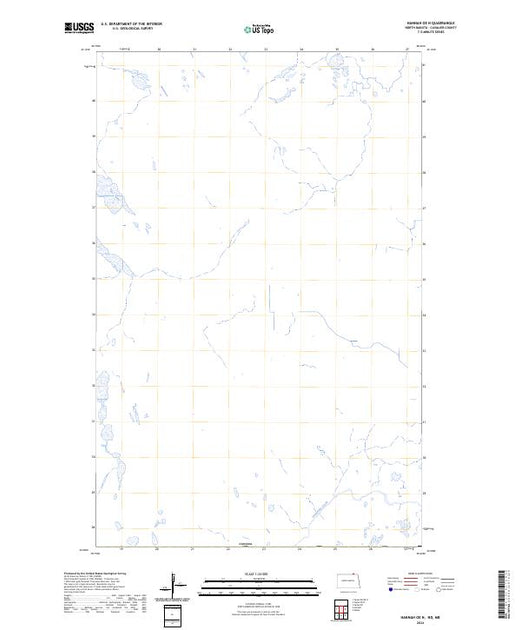 US Topo 7.5-minute map for Hannah OE N NDMB – American Map Store