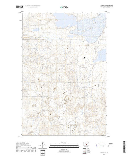 US Topo 7.5-minute map for Harriet Lake ND – American Map Store