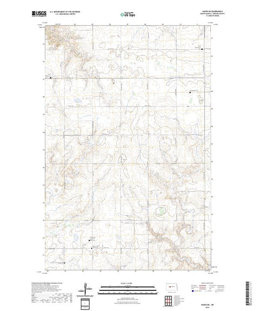 US Topo 7.5-minute map for Hazen NE ND – American Map Store