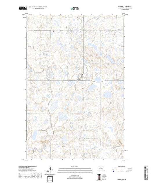 US Topo 7.5-minute map for Hurdsfield ND – American Map Store