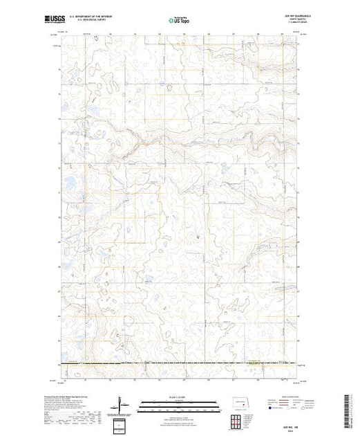 US Topo 7.5-minute map for Jud NW ND – American Map Store