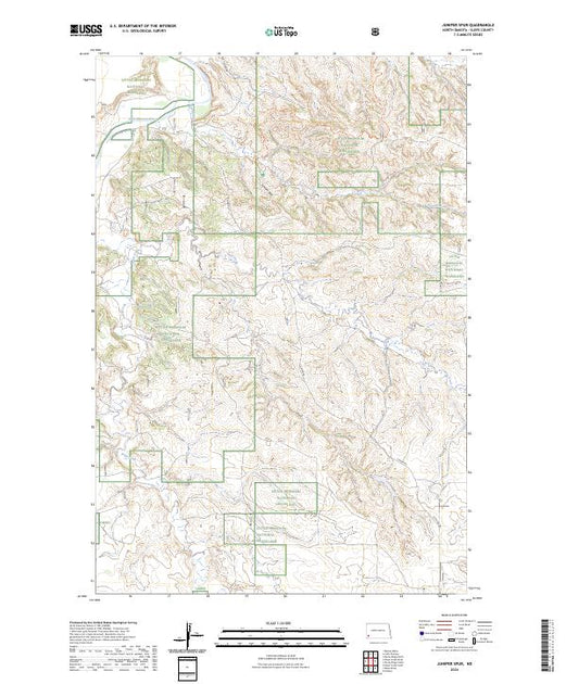 US Topo 7.5-minute map for Juniper Spur ND – American Map Store