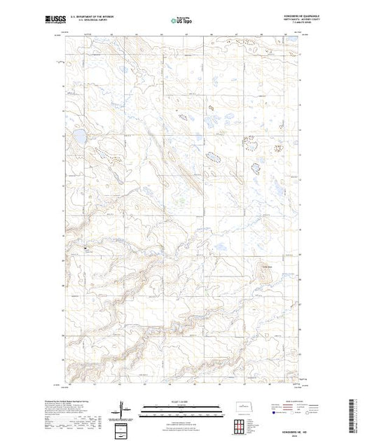 US Topo 7.5-minute map for Kongsberg NE ND – American Map Store