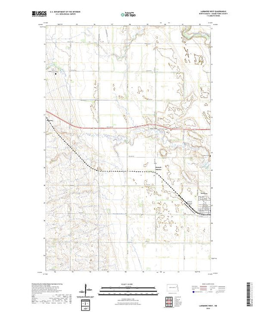 US Topo 7.5-minute map for Larimore West ND – American Map Store