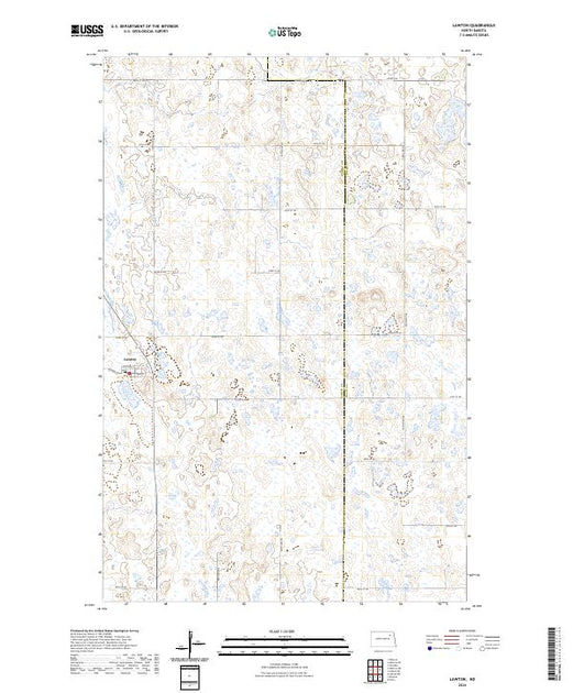 US Topo 7.5-minute map for Lawton ND – American Map Store