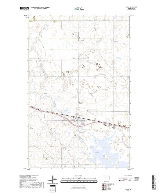 US Topo 7.5-minute map for Leeds ND – American Map Store